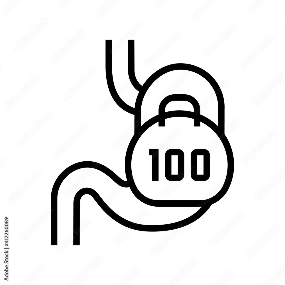 severity stomach line icon vector. severity stomach sign. isolated ...