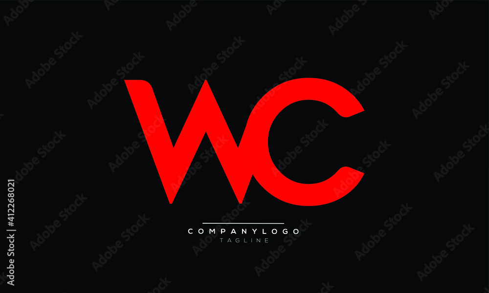 WC icon monogram letter text alphabet logo design Stock Vector | Adobe ...