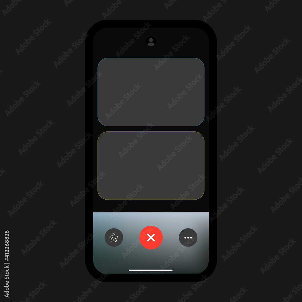 FaceTime Interface. Two Person Video Call Mobile Interface Concept. UI ...