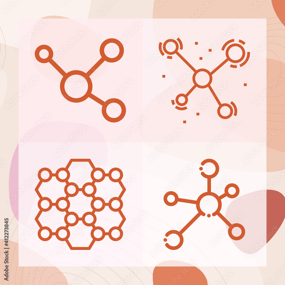 Simple set of chemical chain related lineal icons Stock Vector | Adobe Stock