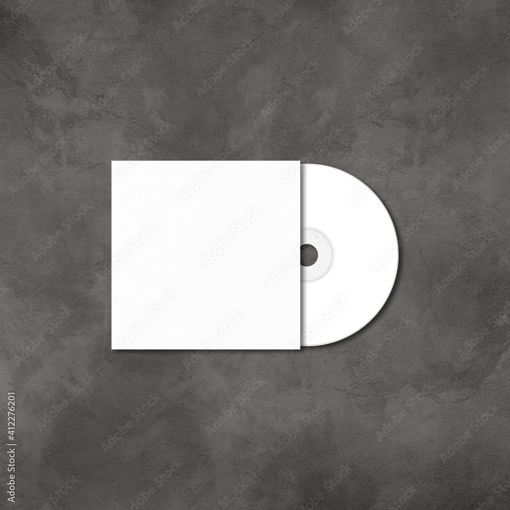 White CD - DVD mockup template isolated on concrete background Stock ...