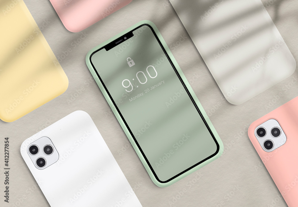 Mobile Phone Screen Mockup Template Stock Template | Adobe Stock