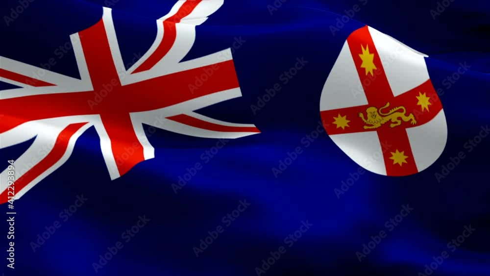 Vidéo Stock New South Wales state flag waving in wind video footage ...