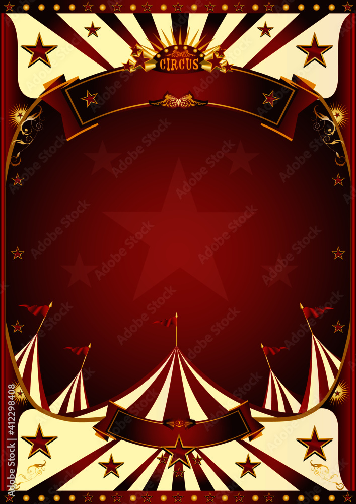 Red vintage circus background. A circus vintage poster for your ...