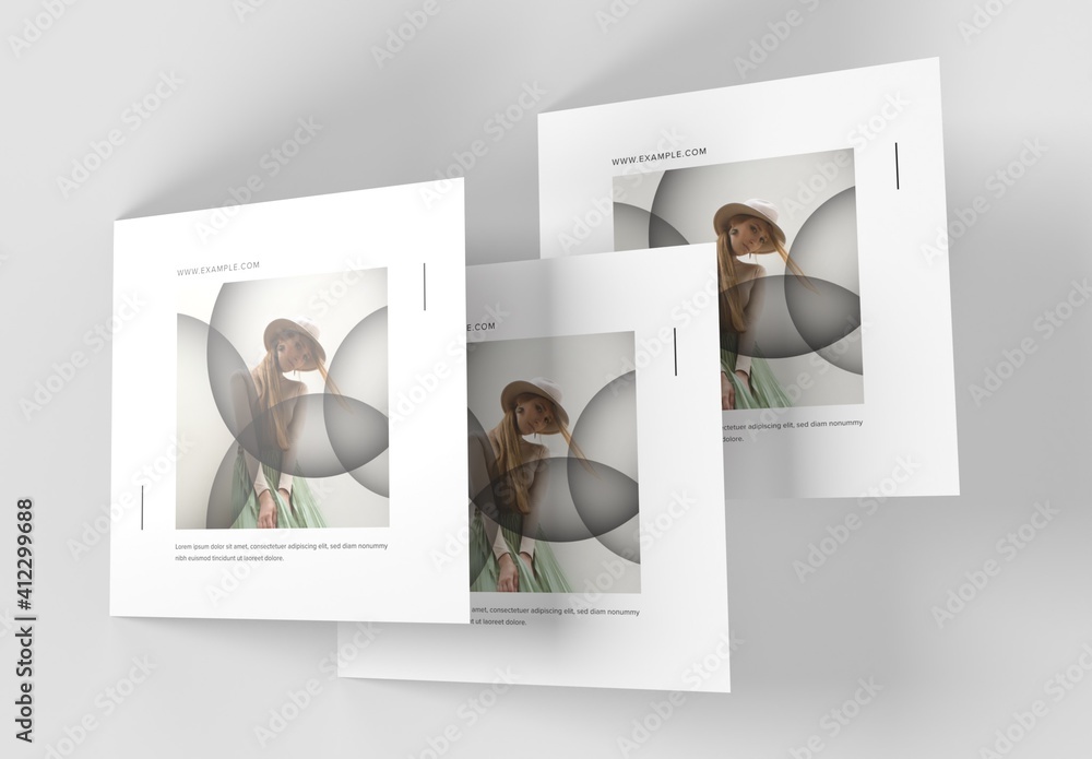 Social Media Post Layout with Abstract Overlay Shapes Stock Template ...