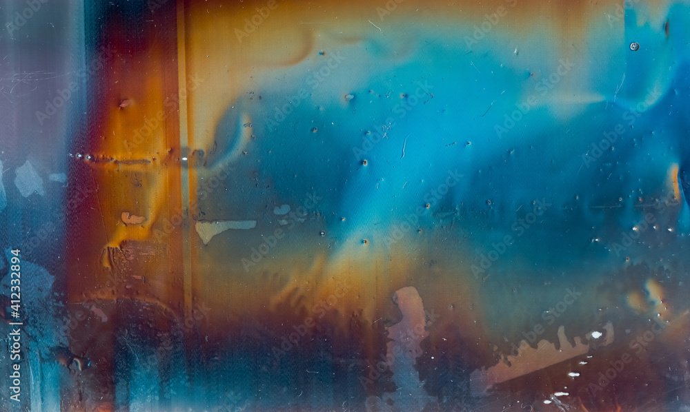 Colorful abstract background. Distressed texture. Wet distorted stained ...