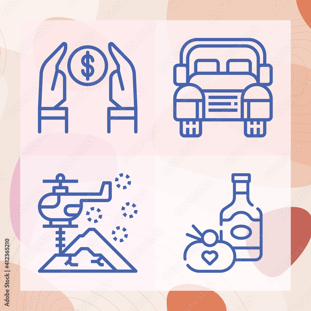 Simple set of relieve related lineal icons Stock Vector | Adobe Stock