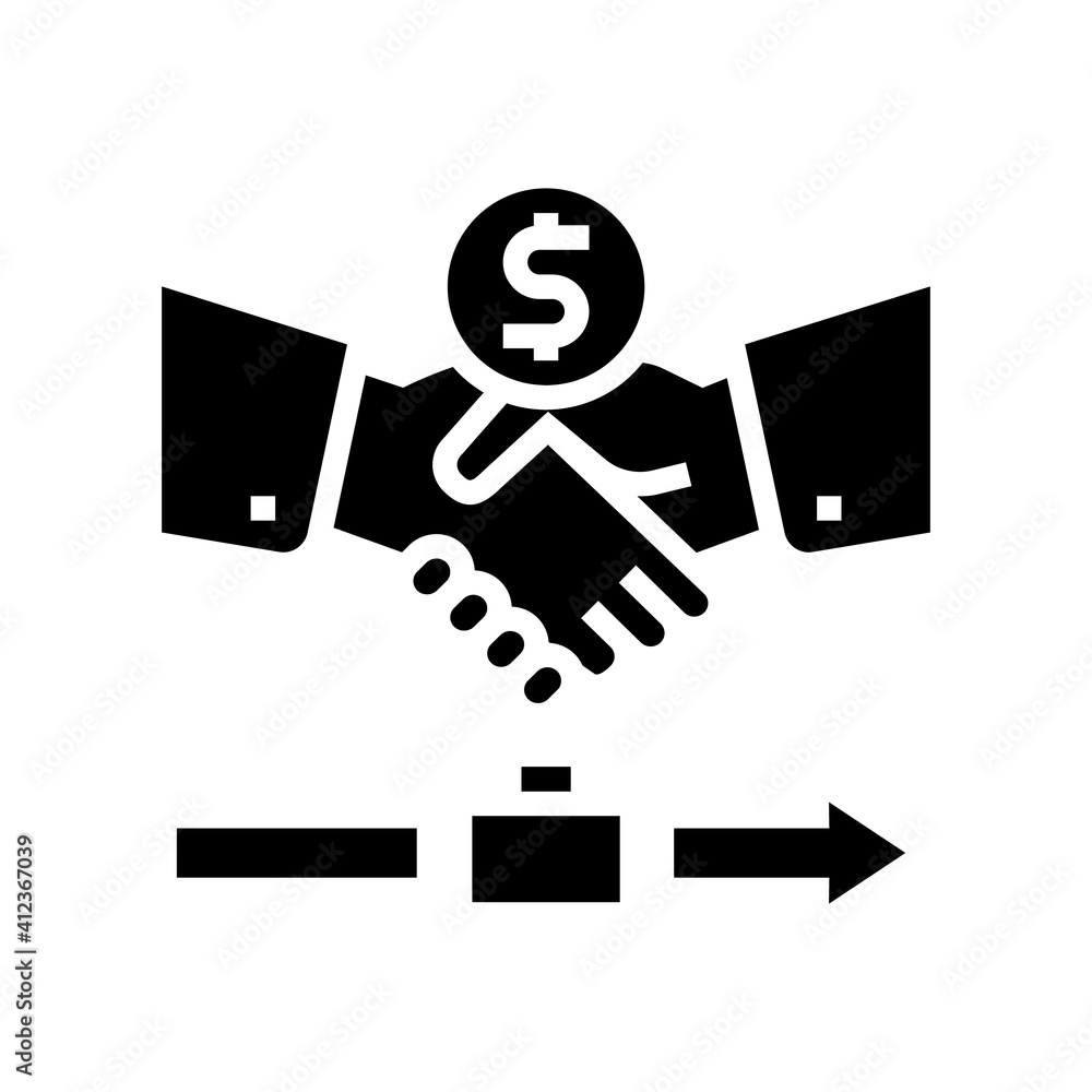 severance pay allowance glyph icon vector. severance pay allowance sign ...