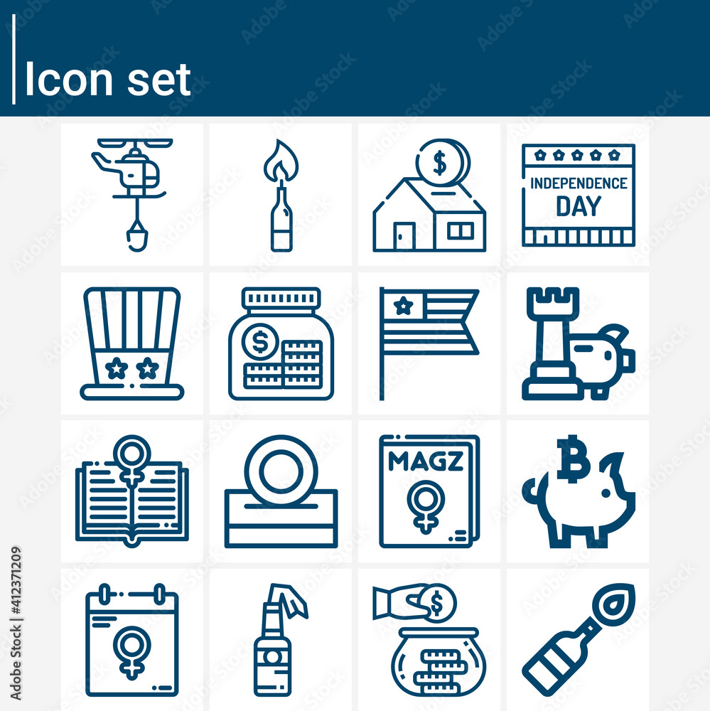 Simple set of liberation related lineal icons. Stock Vector | Adobe Stock