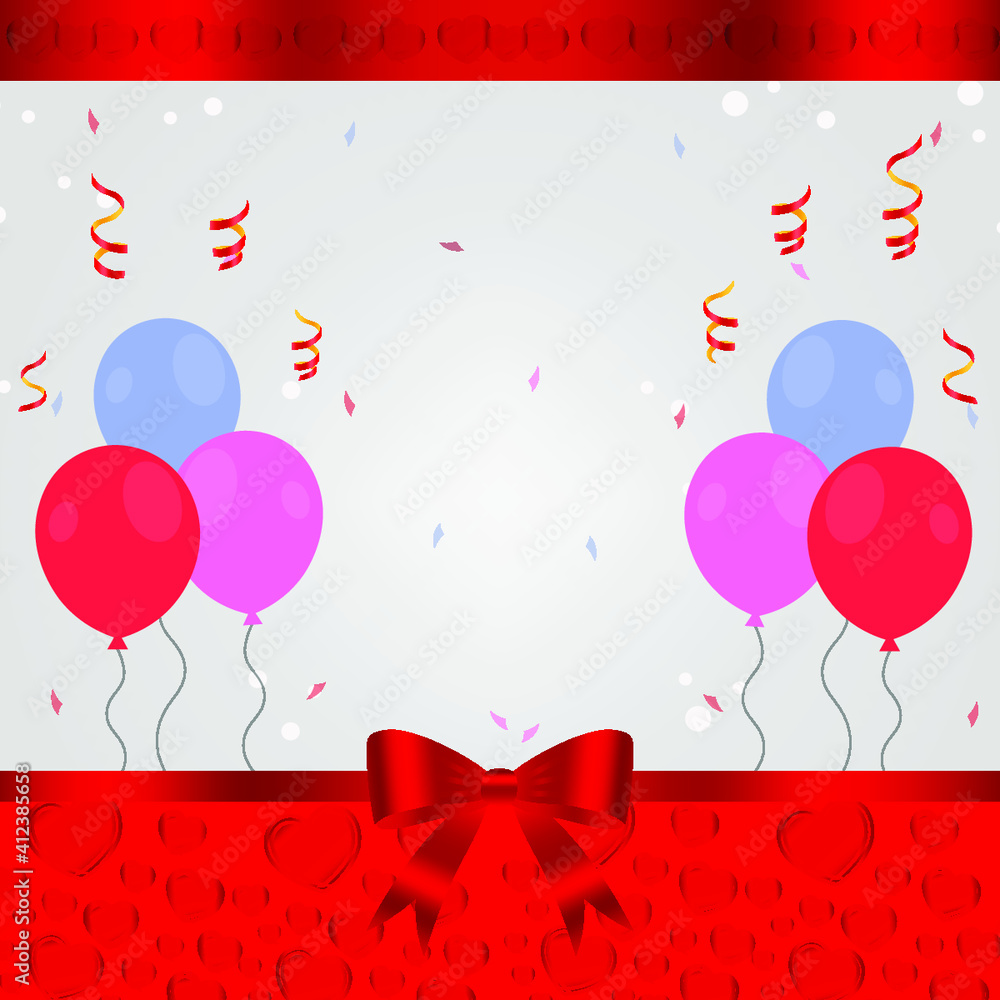 Wedding invitation card background with balloons Stock Vector | Adobe Stock