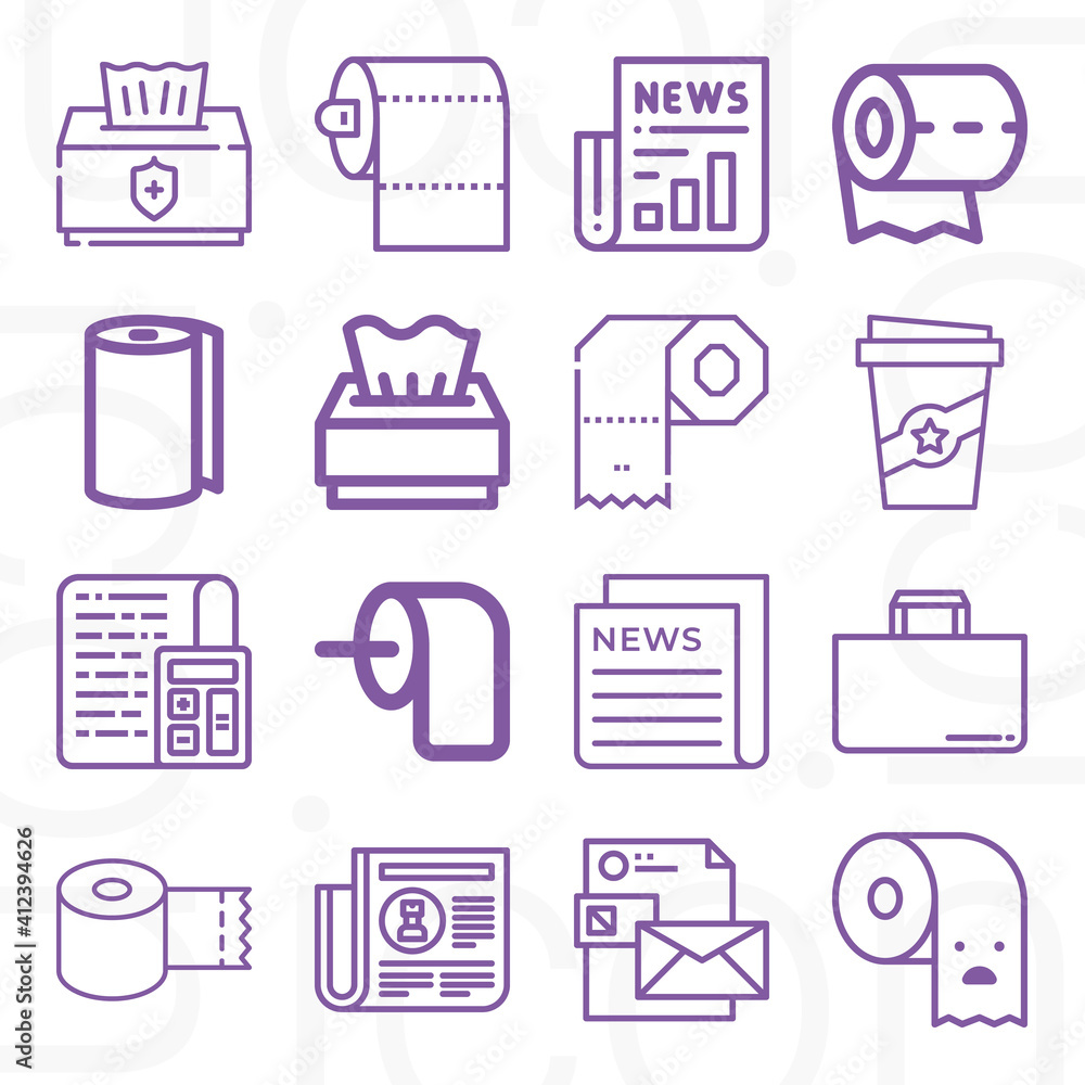 16 pack of comic strip lineal web icons set vector de Stock | Adobe Stock