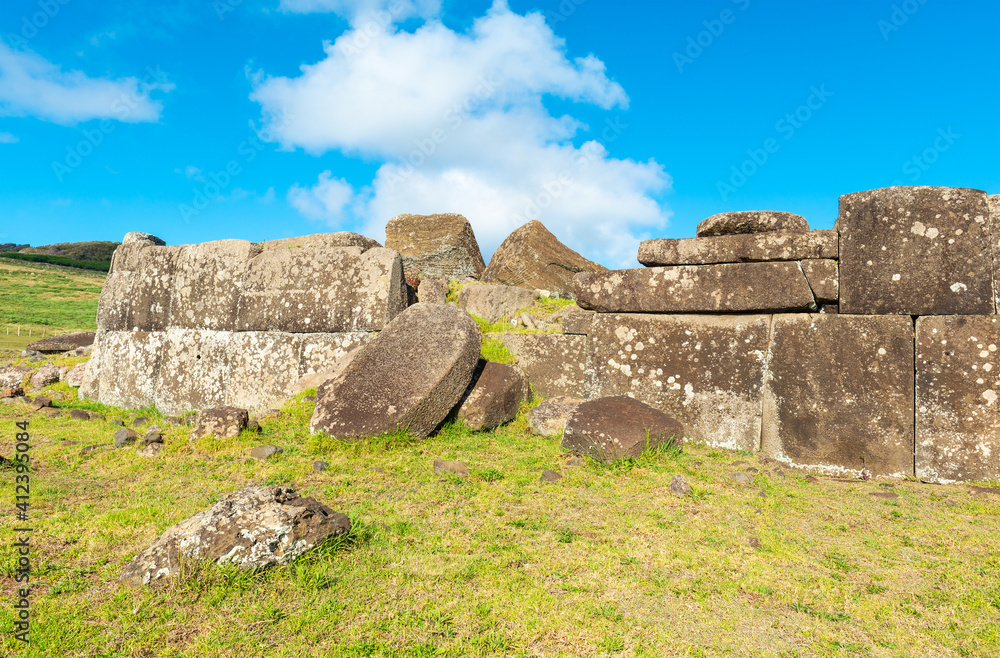Ahu Vinapu platform with mysterious Inca Wall, Easter Island (Rapa Nui ...