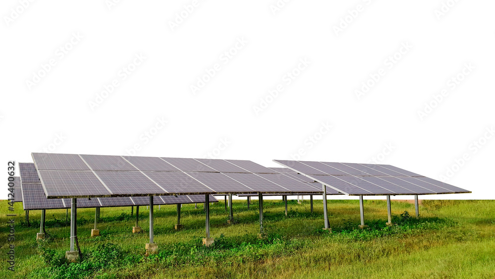 Photovoltaic modules for renewable energy, Solar module panels on white ...