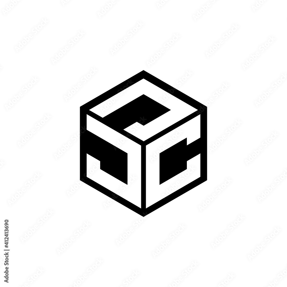 JCJ letter logo design with white background in illustrator, cube logo ...