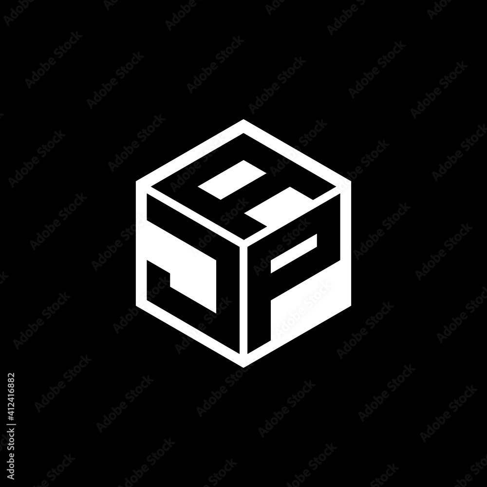 JPA letter logo design with black background in illustrator, cube logo ...