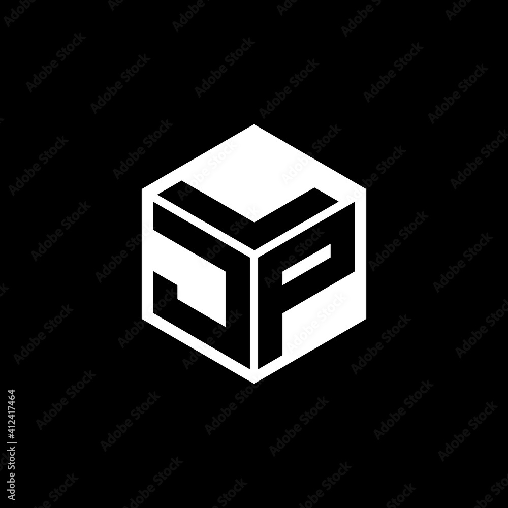 JPL letter logo design with black background in illustrator, cube logo ...