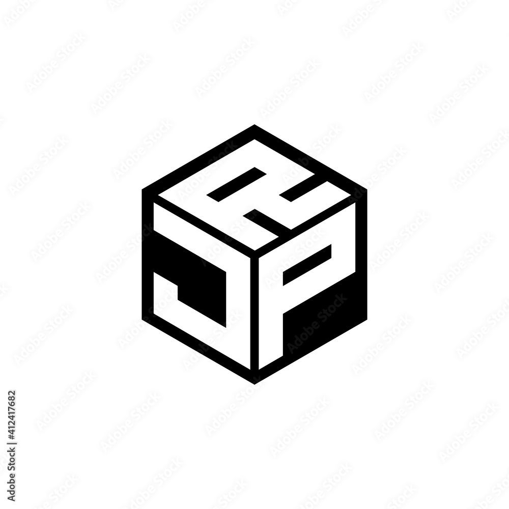 JPR letter logo design with white background in illustrator, cube logo ...