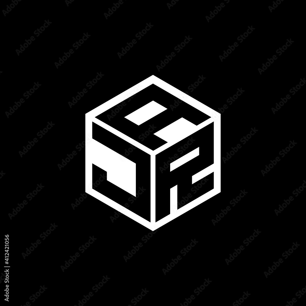 JRA letter logo design with black background in illustrator, cube logo ...