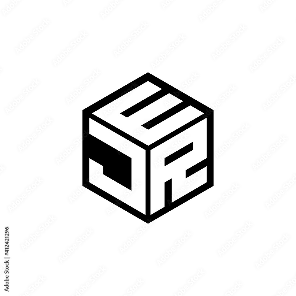 JRE letter logo design with white background in illustrator, cube logo ...