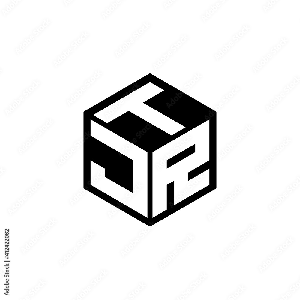 JRT letter logo design with white background in illustrator, cube logo ...
