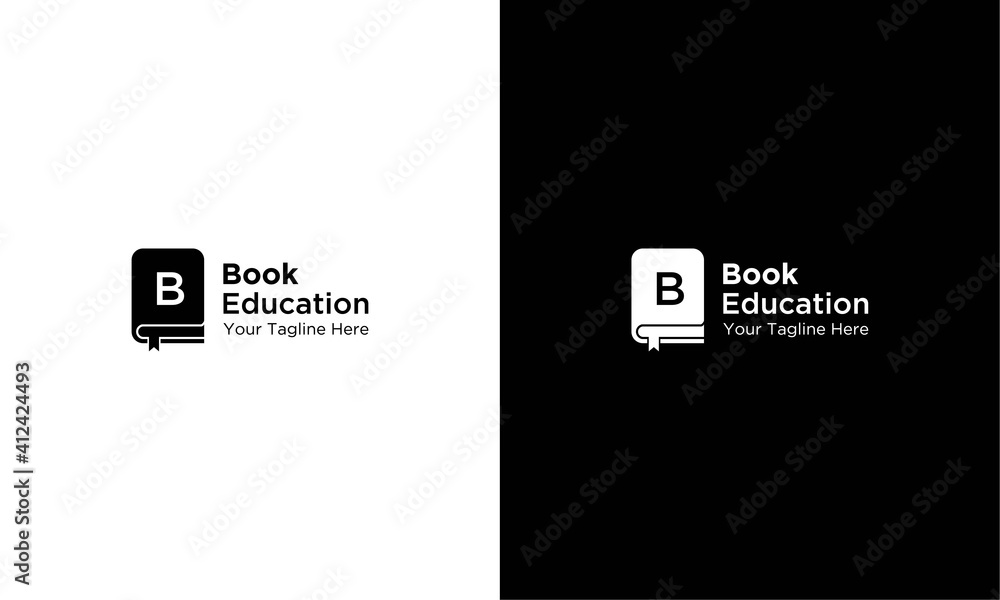 logo design the letter B and book Stock Vector | Adobe Stock