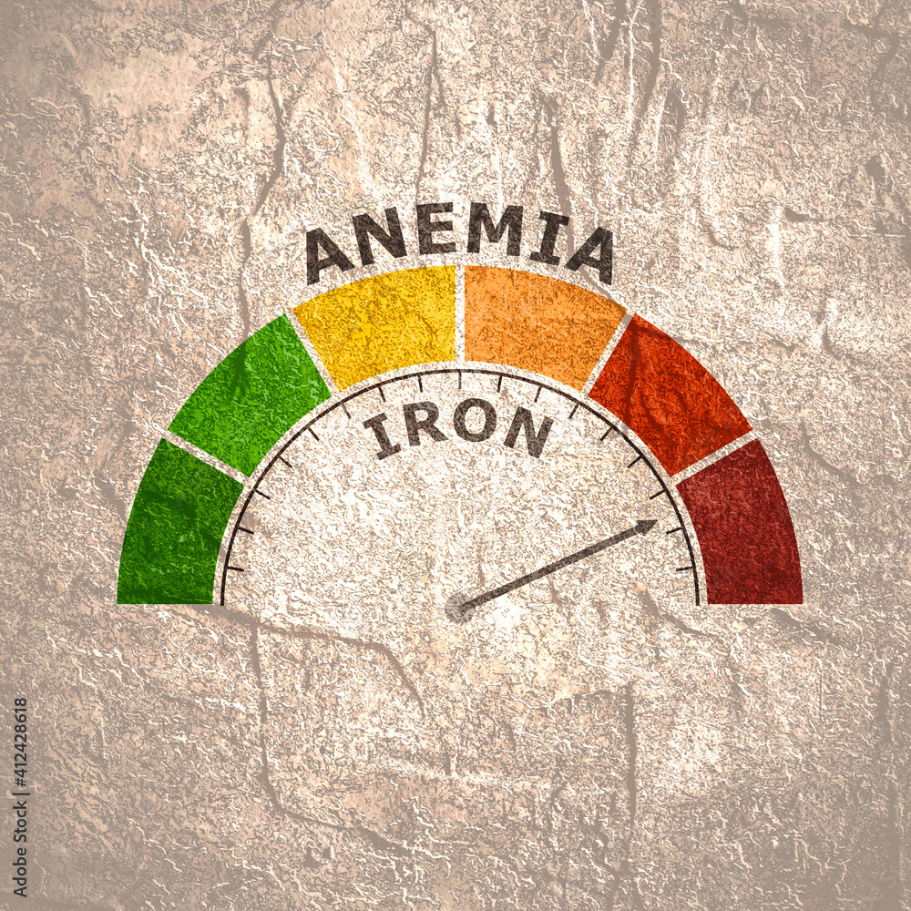 Gradient scale. Anemia and iron level measuring device icon. Sign ...