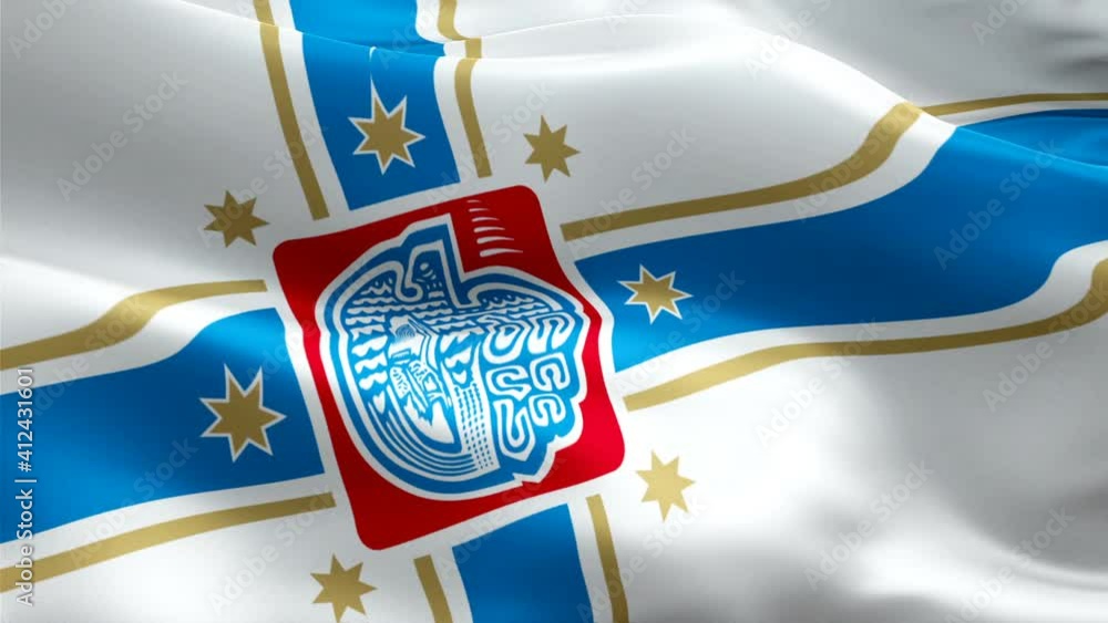 Vidéo Stock Tbilisi City flag waving in wind video footage Full HD ...