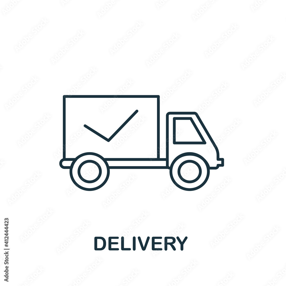 Delivery icon. Monochrome simple Delivery icon for templates, web ...