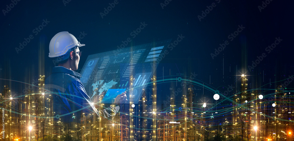 Asian engineer smart industry background, sustainable power saving ...