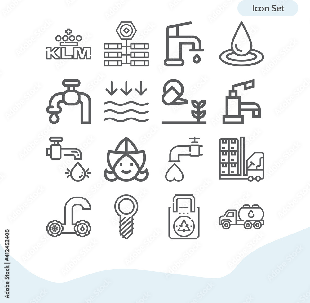 Simple set of irrigation related lineal icons. Stock Vector | Adobe Stock