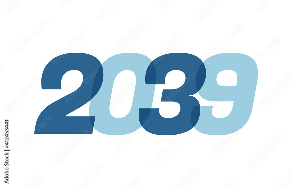 Happy New Year 2039 Text Design. 2039 Number logo design for Brochure ...