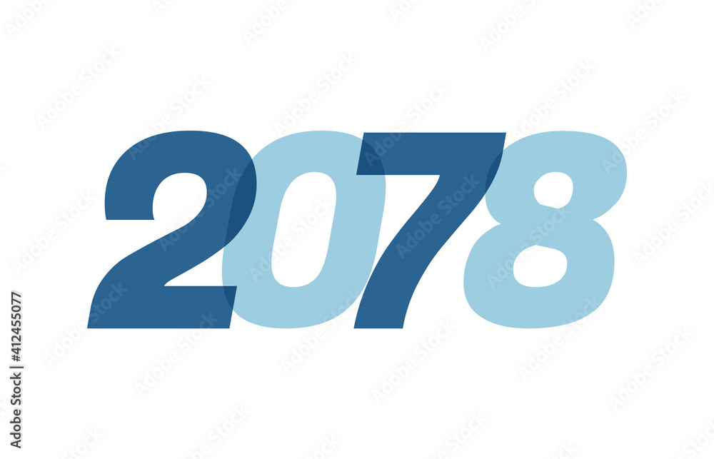 Happy New Year 2078 Text Design. 2078 Number logo design for Brochure ...