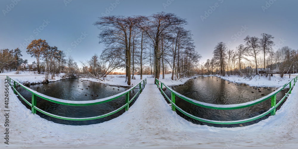 full winter seamless spherical hdri panorama 360 degrees angle view on ...