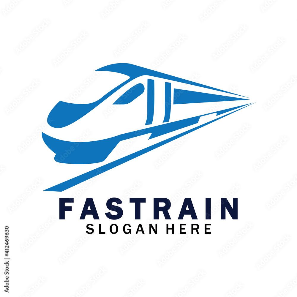 Train logo vector illustration design.fast train logo.High speed train ...