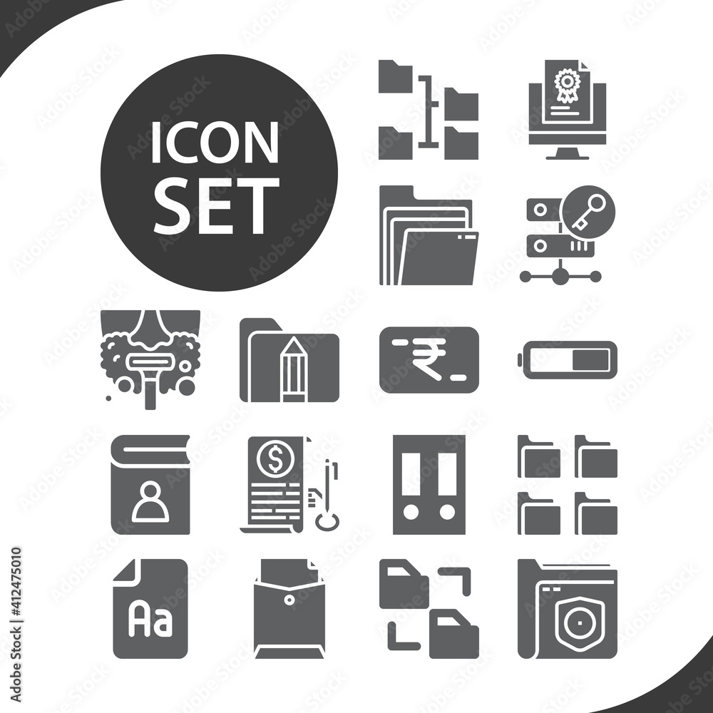 Simple set of programme related filled icons. Stock Vector | Adobe Stock