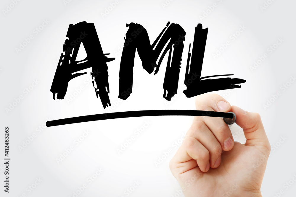 AML - Acute Myeloid Leukemia acronym with marker, health concept ...