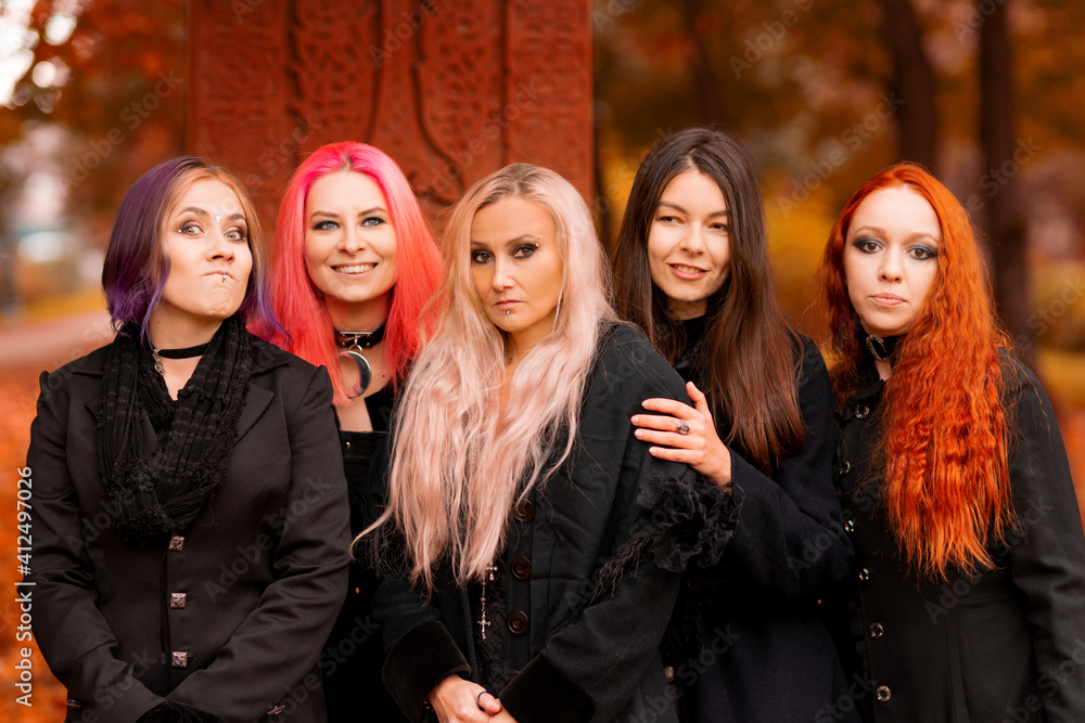 Coven of witches, a group of different friends as witches meet ...