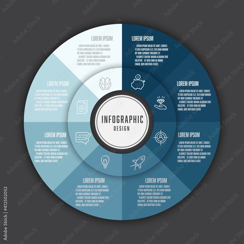 Vector circle chart template infographic for precentation. Stock Vector ...
