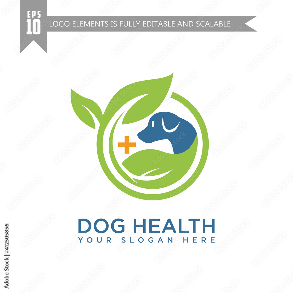 Dog Health Logo Template Design For Icon or Design Concept Stock Vector ...