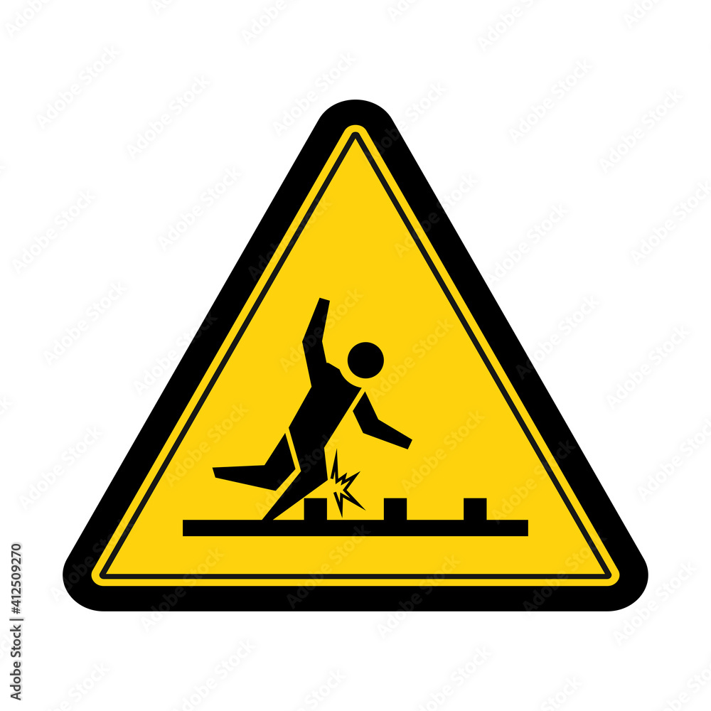 Warning mind the step sign and symbol graphic design vector ...