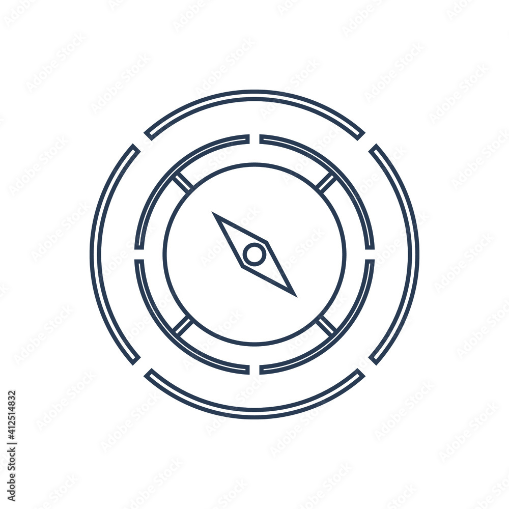 Compass icon. GPS Icon. Magnetic compass, indicator icon, east, west ...
