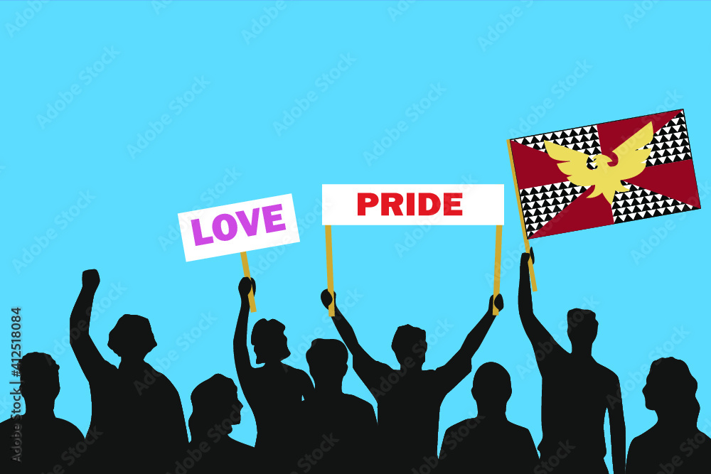 Vector illustration of the crowd that is expressing its attitude ...