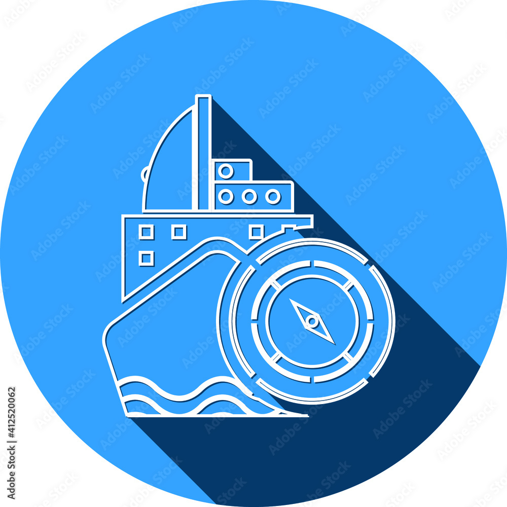 World tour by ship, ship location, ship direction and gps icon with ...