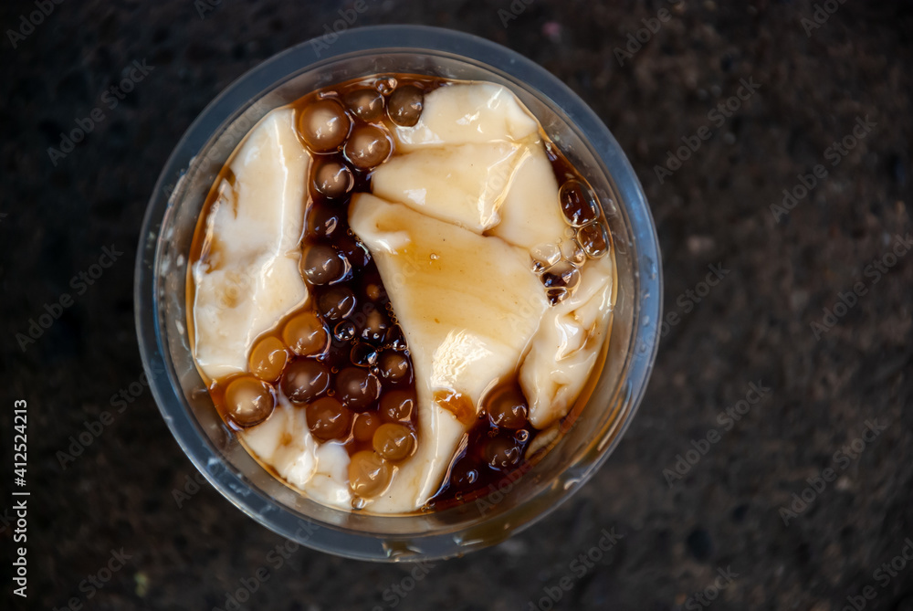 Sweetened delicacy soft soy curd locally known in the Philippines as ...