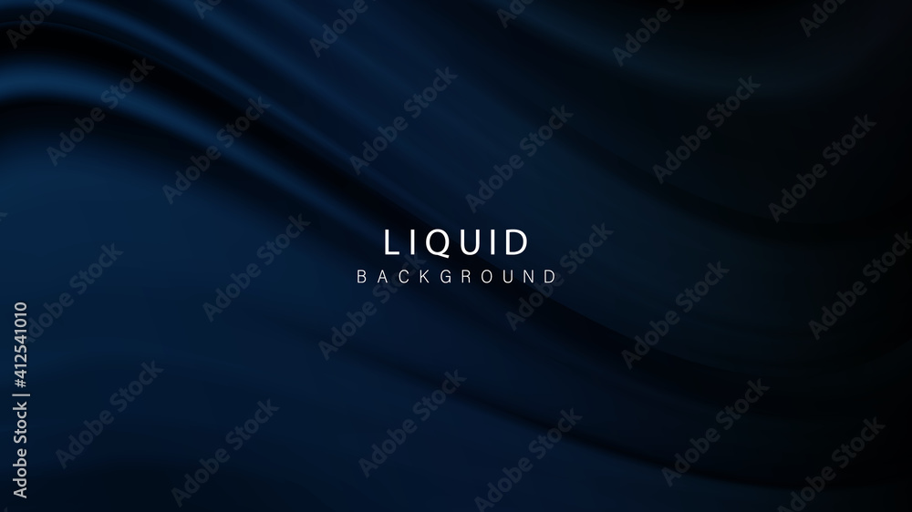 Navy blue background abstract cloth or liquid wave illustration of wavy ...