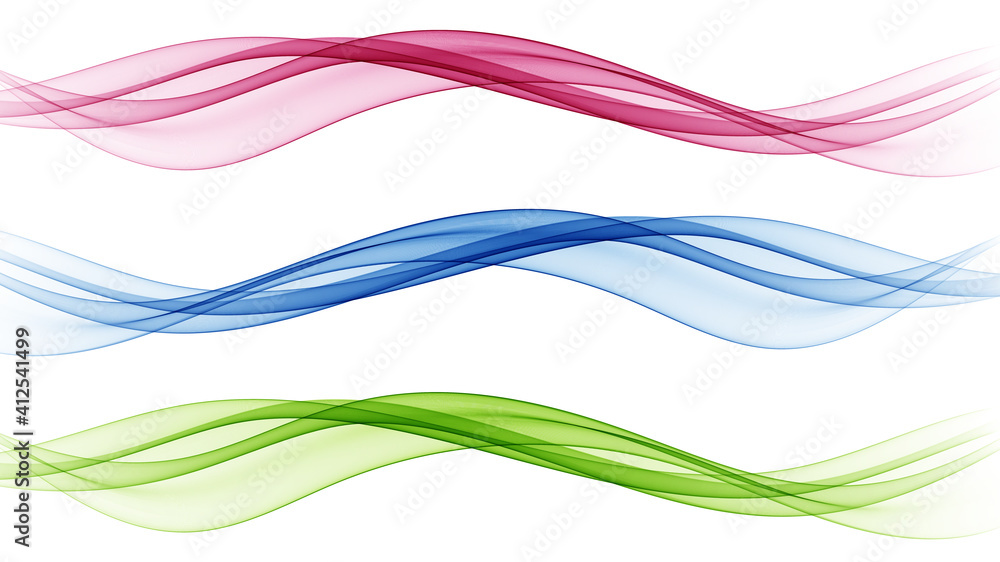 Set of transparent waves. Abstract colour background waves.Wave red ...