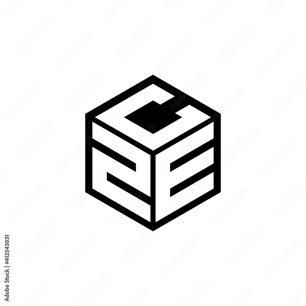 ZEC letter logo design with white background in illustrator, cube logo ...