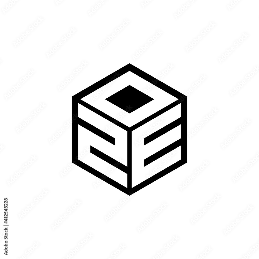 ZED letter logo design with white background in illustrator, cube logo ...