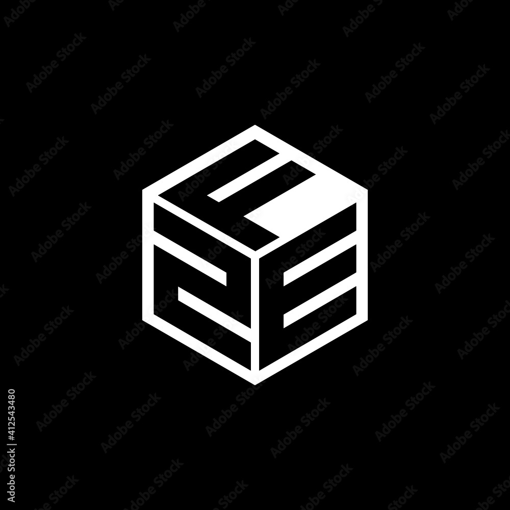 ZEF letter logo design with black background in illustrator, cube logo ...