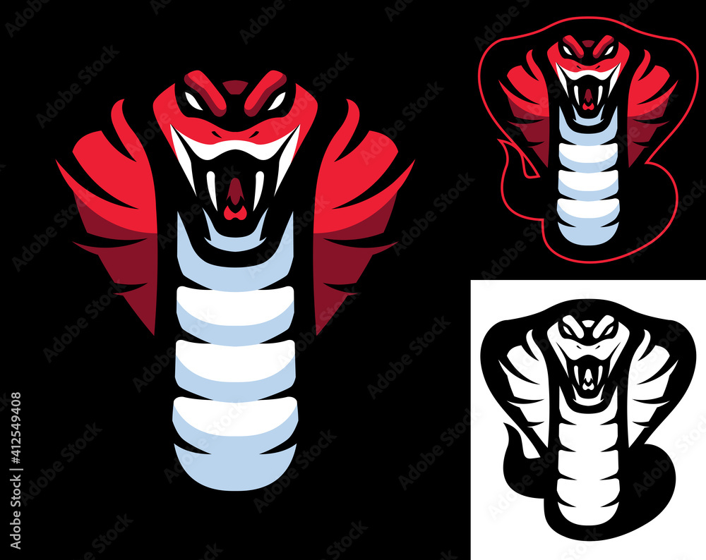 Red Cobra Mascot Stock Vector | Adobe Stock